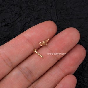 Internally Threaded 14K&9K Solid Gold Labret Cartilage Stud/cartilage ...