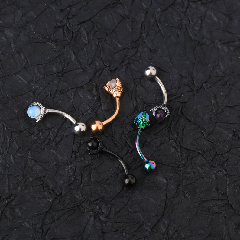 16G Opalite Three Dragon Eyebrow Ring/rook Barbell/eyebrow - Etsy