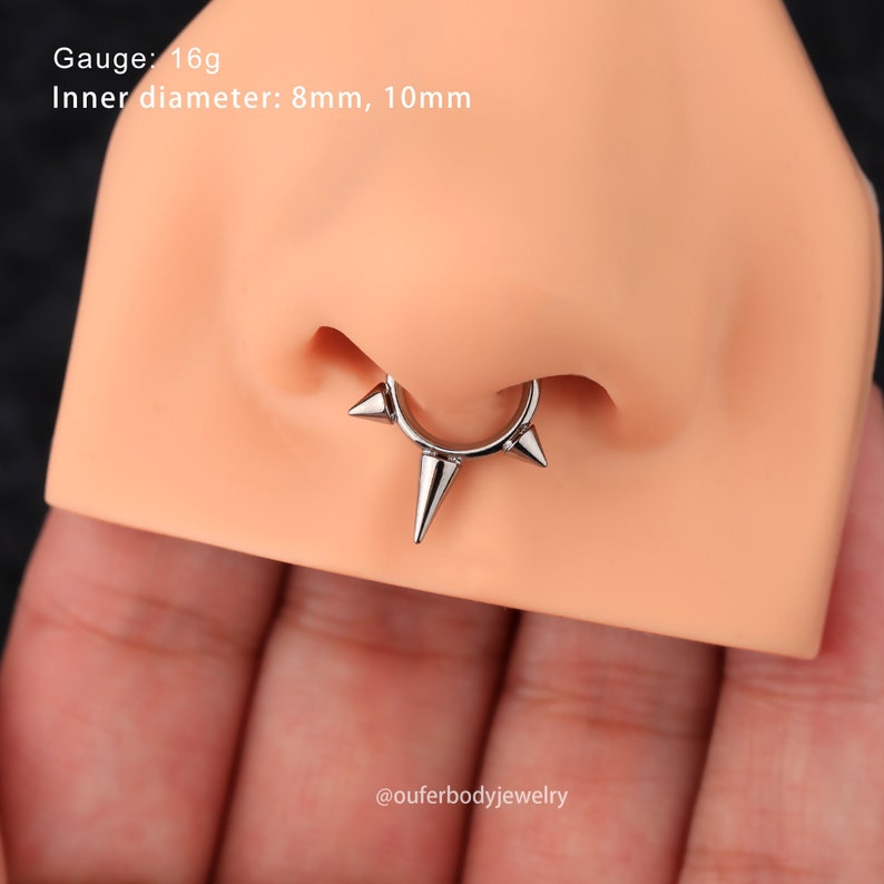 16G Implant Titanium Spike Septum Ring/nose Ring/daith - Etsy