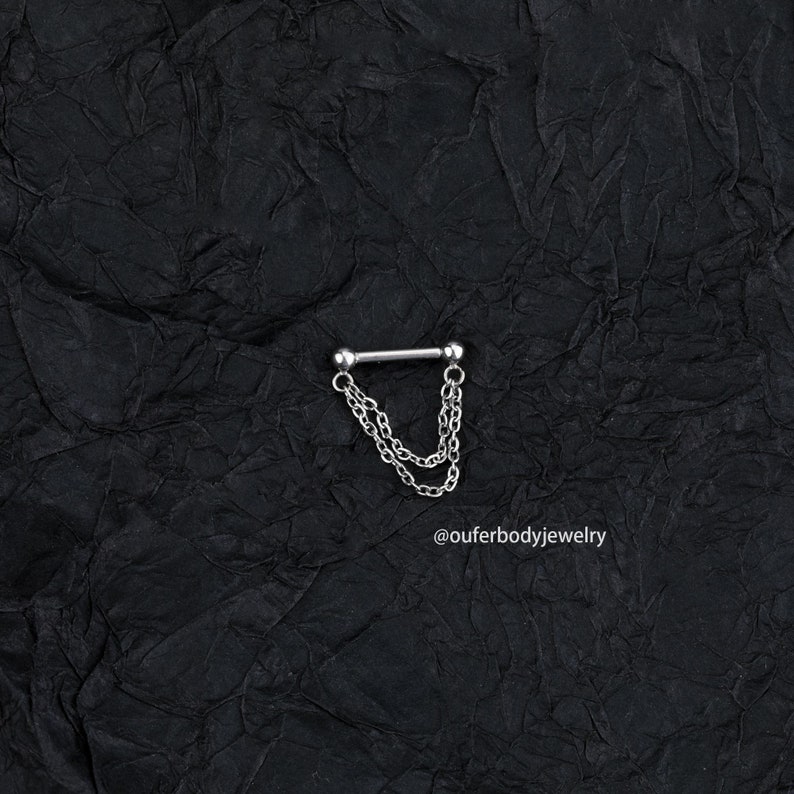 16G Threadless End Septum Chain/cartilage Earring/helix - Etsy