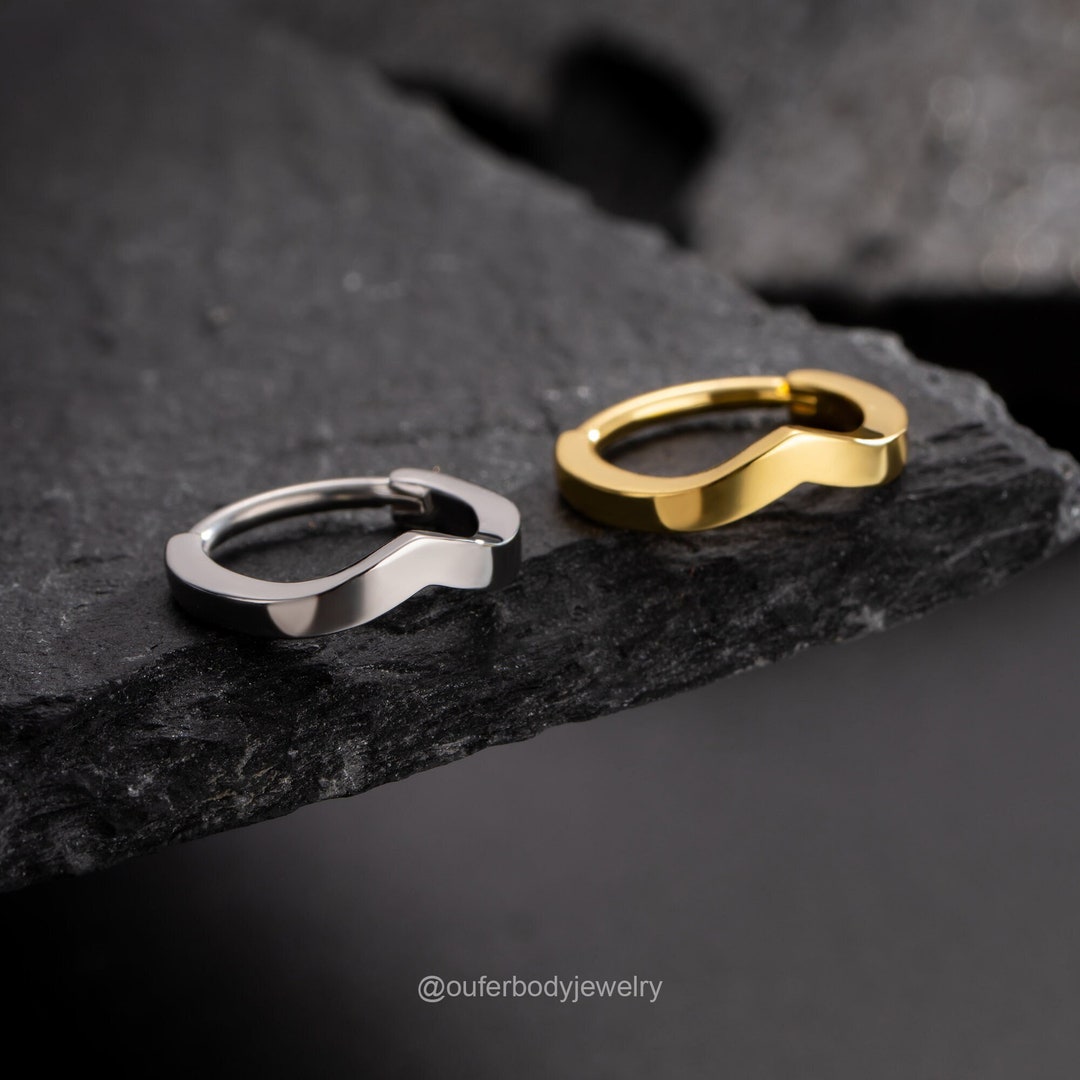 16G Surgical Steel Cartilage Helix Earring Hoop/v-shaped Orbital Conch ...