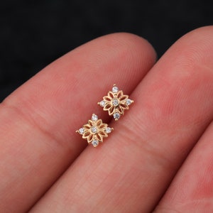 14K 16G Solid Gold Dermal Piercing/internally Threaded Dermal Anchor ...