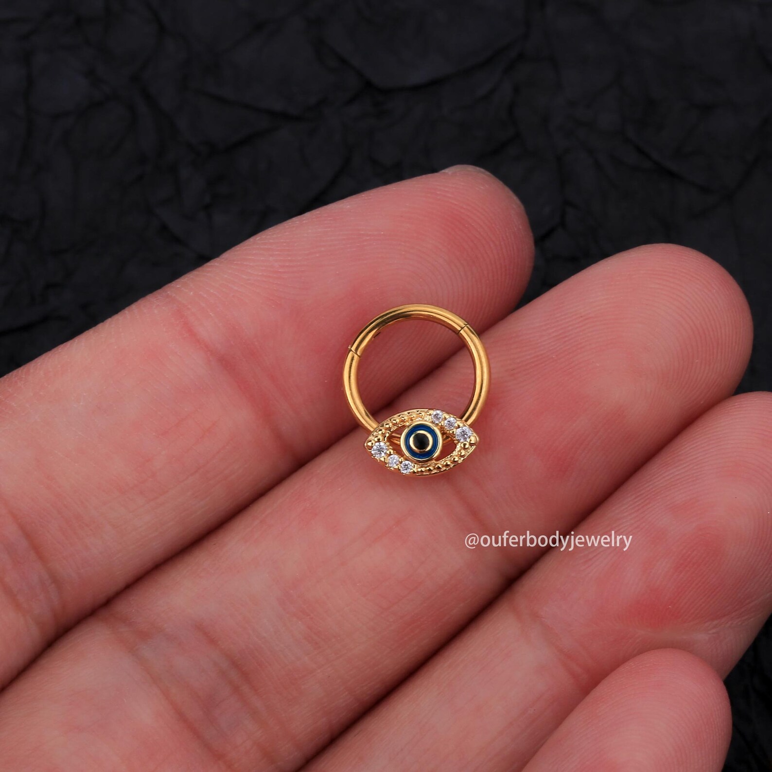 16G Evil Eye Septum Ring/daith Earring/conch Hoop/tragus - Etsy