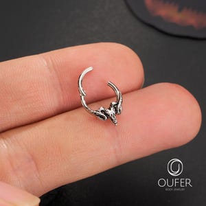 1PCS 16G Sheep Skull Septum Ring/goat Skull Daith Earring/cartilage ...