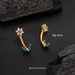 16G Flower Curved Barbell/green Leaf Cartilage Earring/rook Earring ...