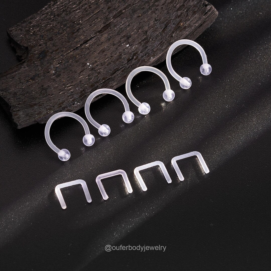 16G 8pcs Acrylic Septum Rings/horseshoe Ring/u Shaped Nose Ring/daith ...