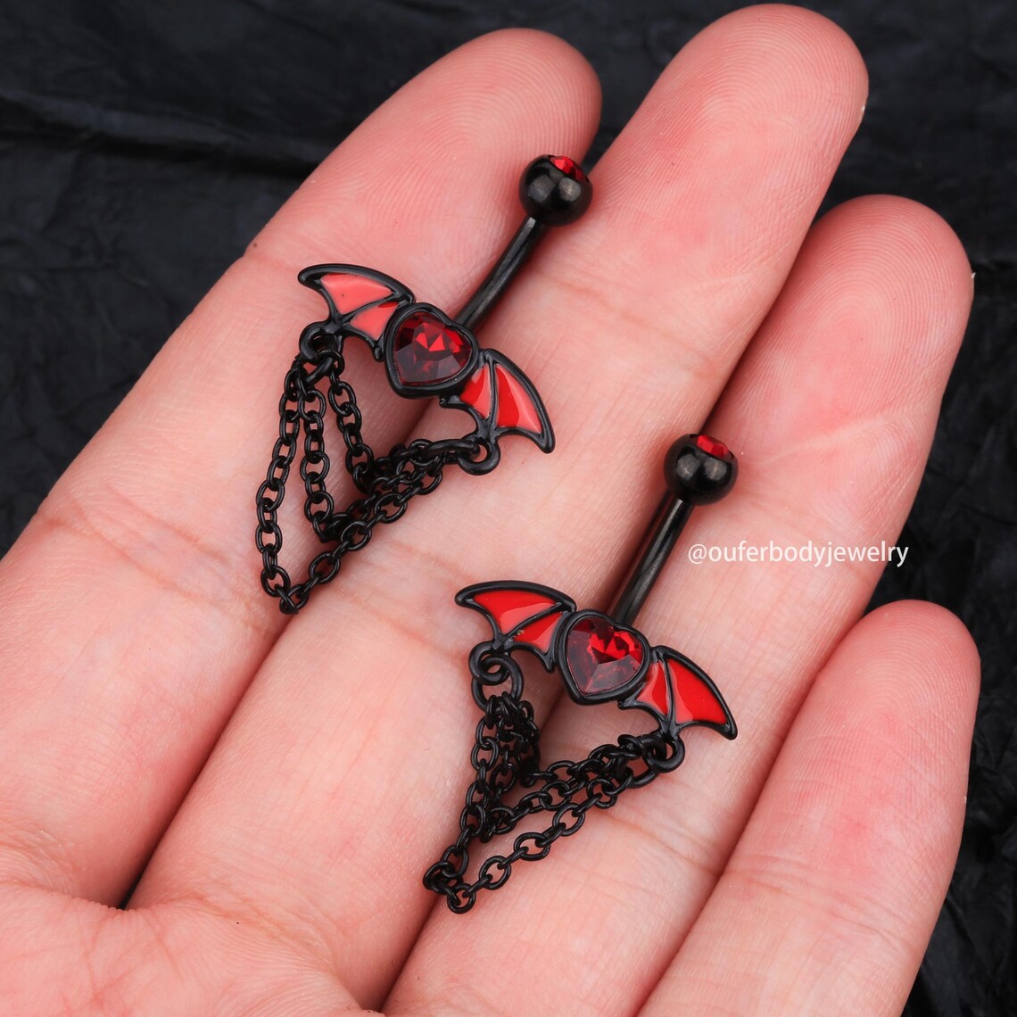 14G Bat Wing Halloween Belly Ring/belly Button Ring/belly - Etsy