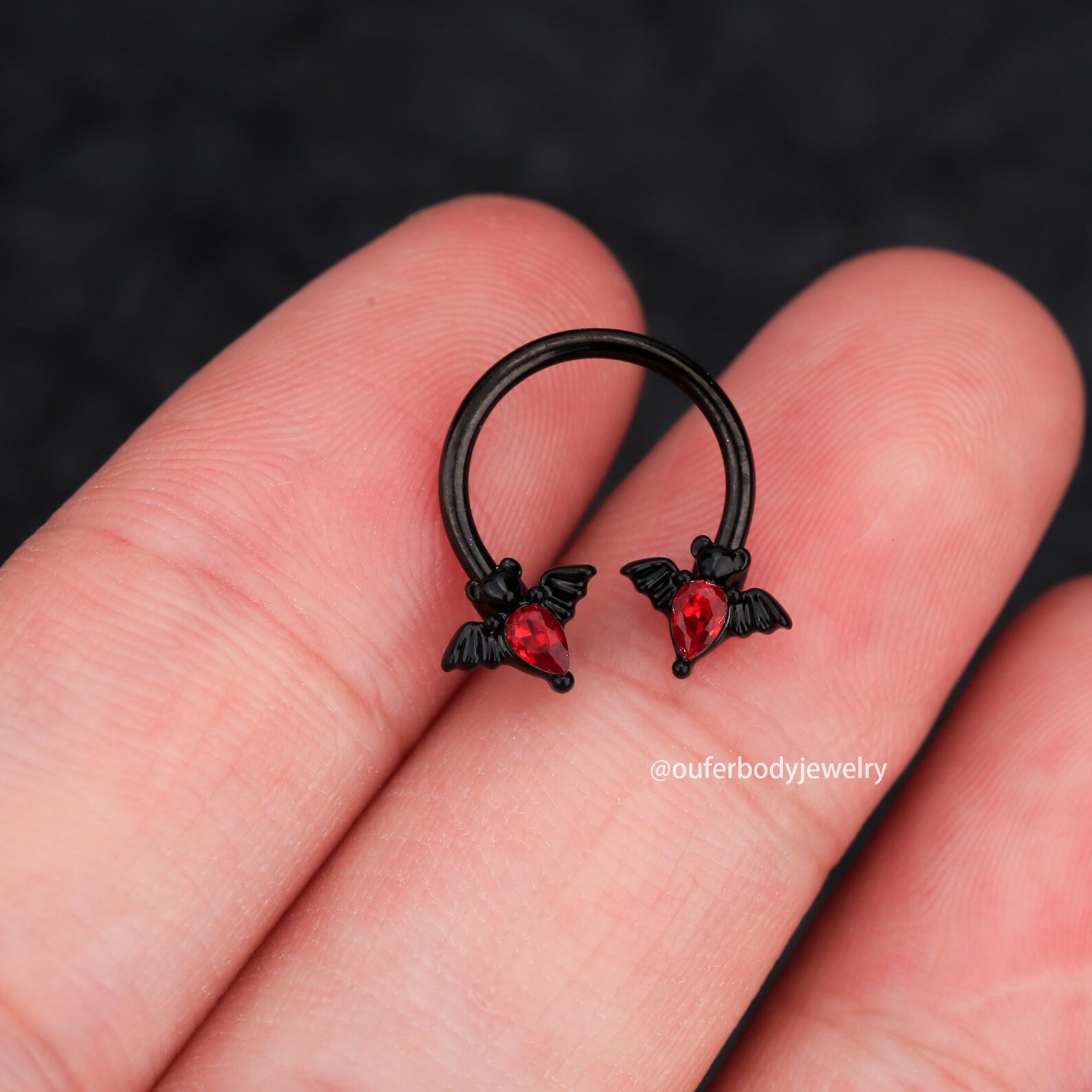 16G Bat Horseshoe Septum Ring/daith Ring/conch Hoop/cartilage - Etsy