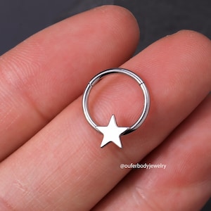 16G Star Septum Jewelry/septum Ring/daith Jewelry/helix Hoop Earring ...