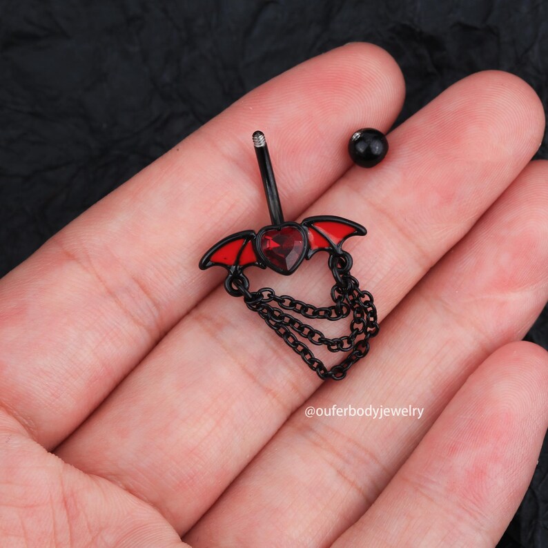 14G Bat Wing Halloween Belly Ring/belly Button Ring/belly - Etsy