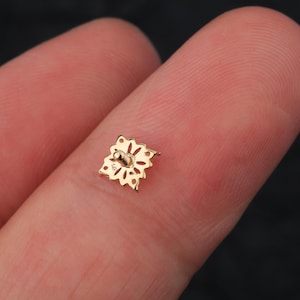 14K 16G Solid Gold Dermal Piercing/internally Threaded Dermal Anchor ...