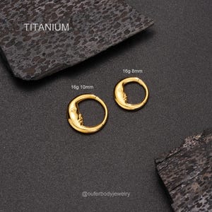 16G Titanium Silver Moon Septum Clicker/human Face Hinged Daith Hoop ...