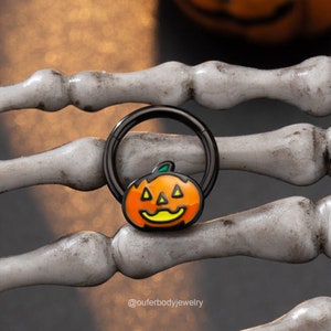 16G Cute Pumpkin Lamp Septum Piercing Ring/daith Earring/conch Hoop ...