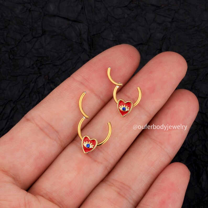 16G CZ Evil Eye Septum Ring/daith Ring/cartilage - Etsy