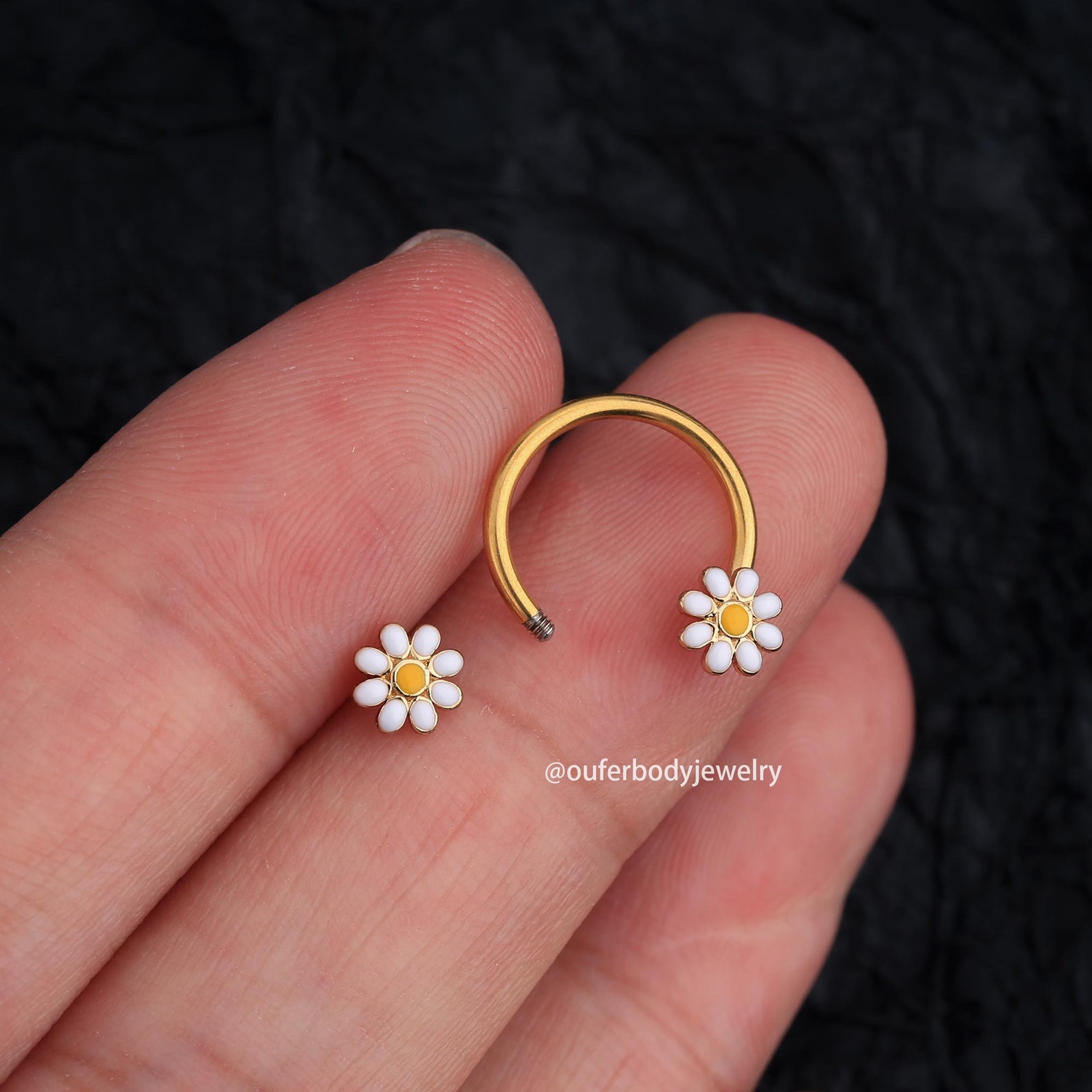 16G Daisy Floral Septum Ring/cartilage Hoop/helix Hoop/daith - Etsy