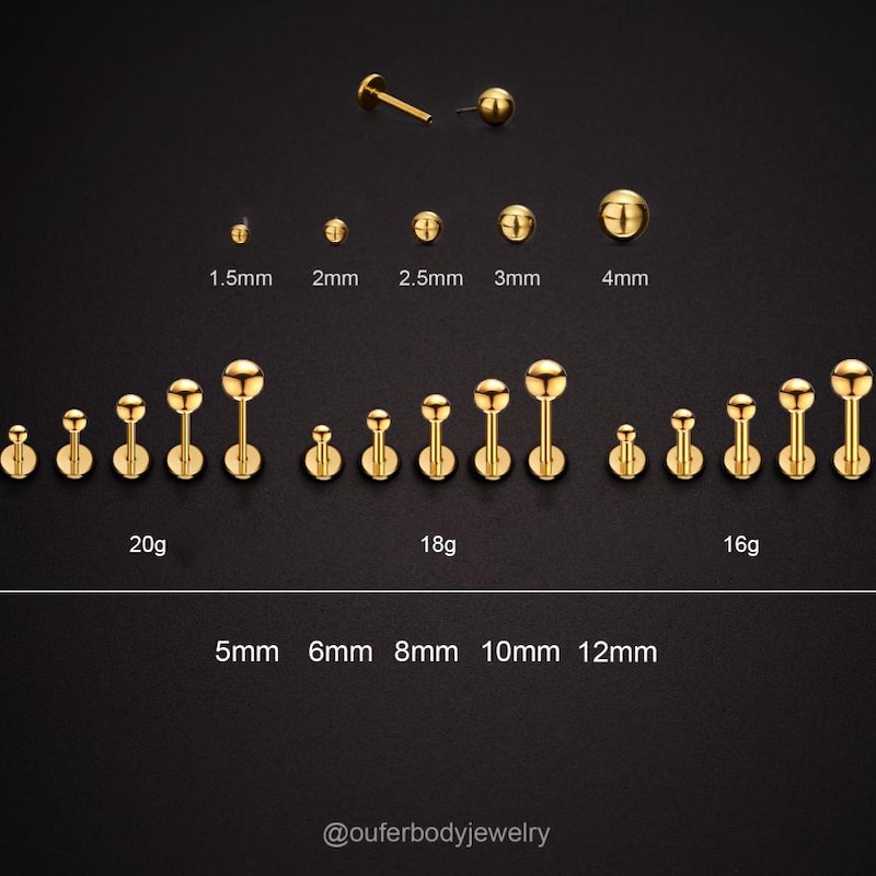 Ball Back Threadless Stud - Etsy