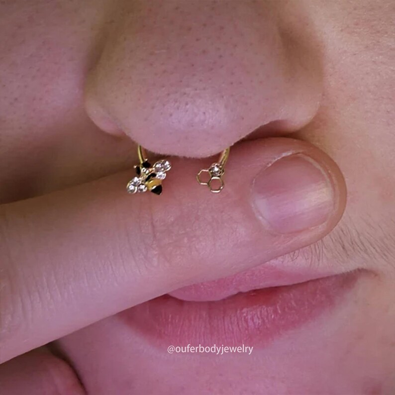 16G/18G Bee Horseshoe Septum Ring/cartilage Hoop/helix - Etsy