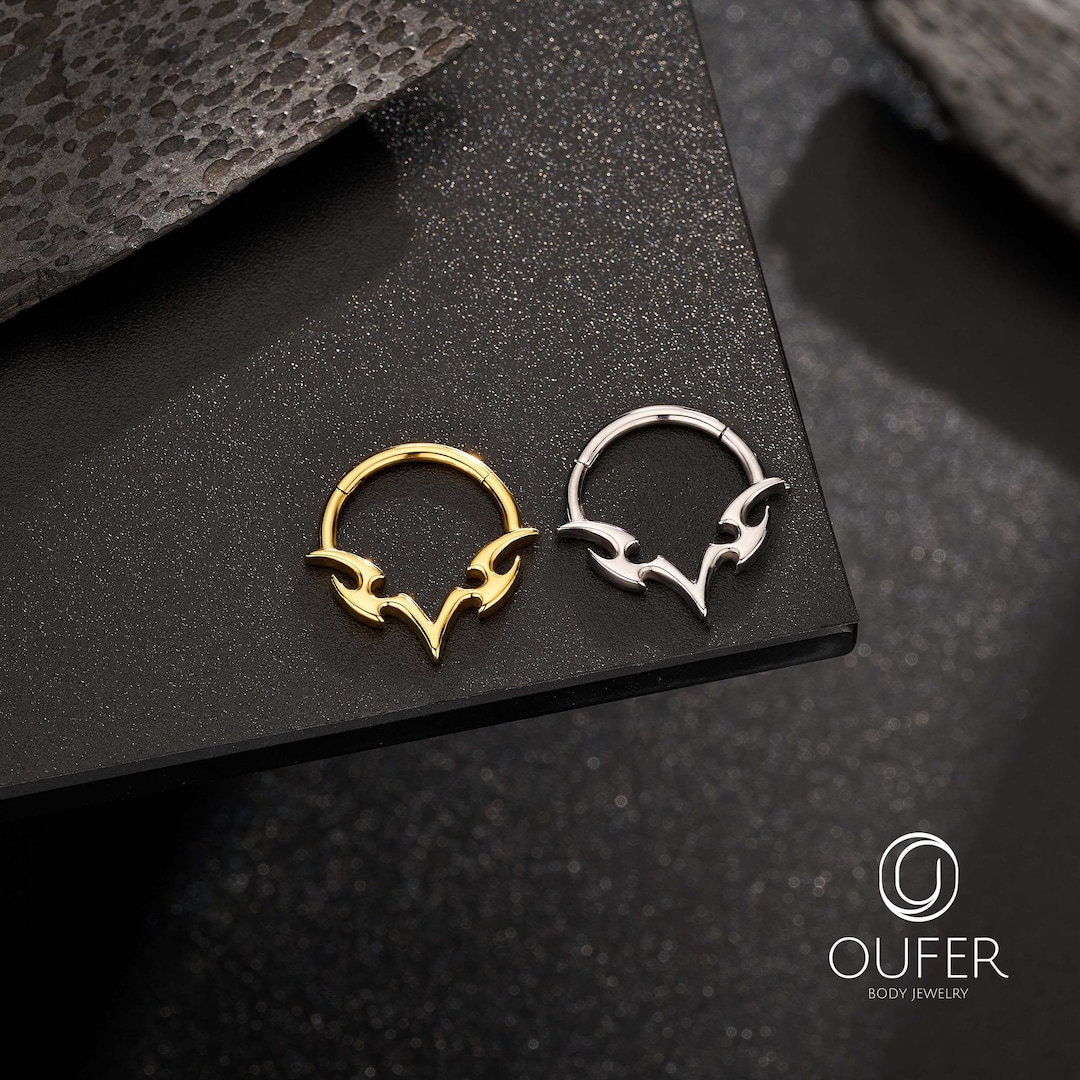 16G Cold Steel Eye-cutlass Septum Ring/surgical Steel V-shaped Septum ...