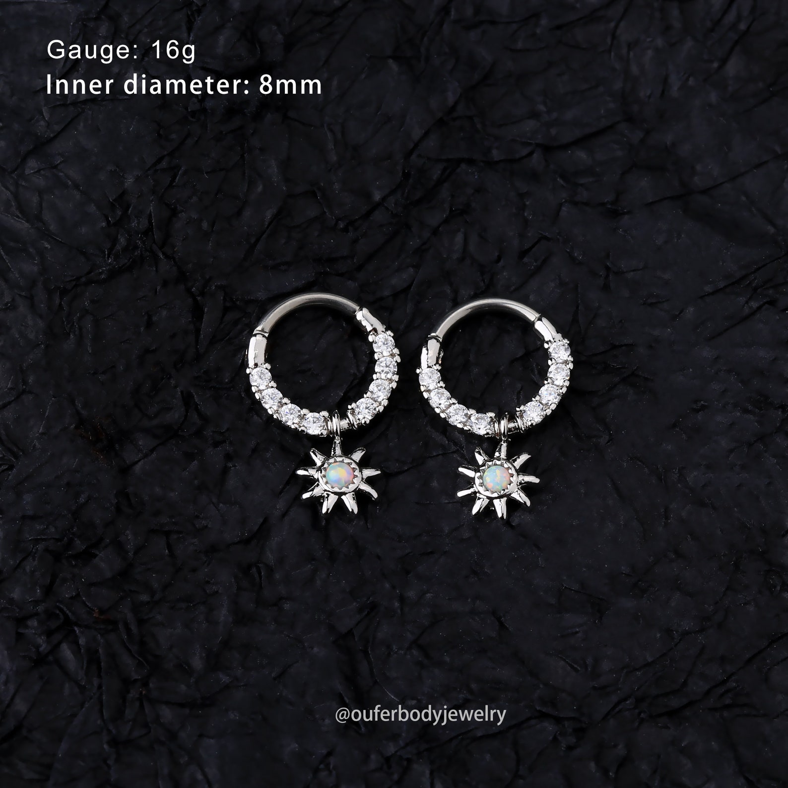 16G Sun Dangle Septum Hoop/septum Clicker/dangle Daith - Etsy