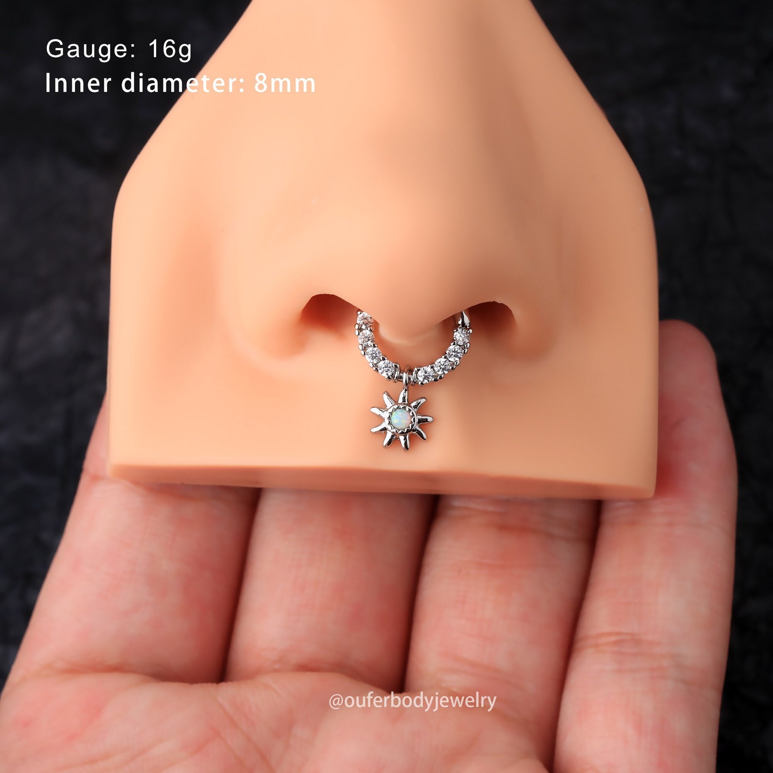 16G Sun Dangle Septum Hoop/septum Clicker/dangle Daith - Etsy