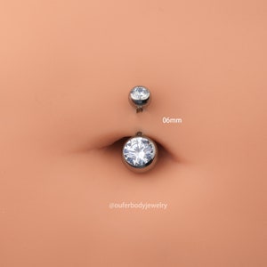 14G Implant Grade Titanium Belly Button Navel Ring/6mm,8mm,10mm,12mm ...