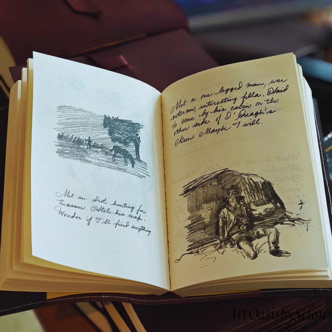 Arthur Morgan Hand-kneaded Leather Cover Diary,arthur Morgan Diary,rdr2 ...