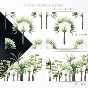 Tropical Trees Collection, Digital Tropical Paper, Tropical Ephemera ...