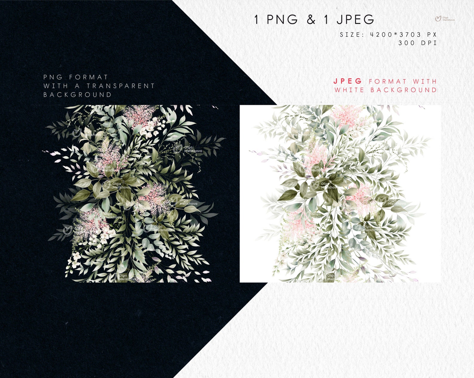 Greenery Vertical Seamless Border Floral Border Foliage - Etsy