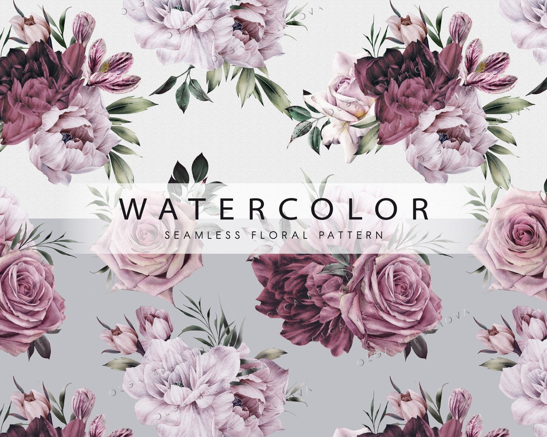 Seamless Floral Patterns | Purple Flowers - Etsy