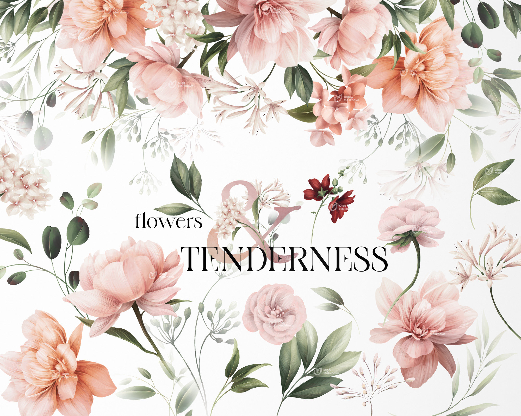 Flower Set Floral Frames and Border Digital Floral Clipart - Etsy