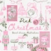 Pink Christmas Clipart PNG, Preppy Christmas Doodle Icons, Girly ...