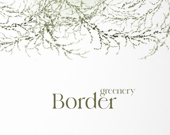 Floral Border Greenery Foliage Border Green Leaves Wedding - Etsy