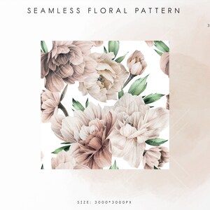 Seamless Peony Pattern, Floral Background, Digital Paper Download - Etsy