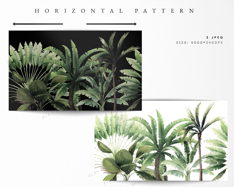 Tropical Trees | Tropical Digital Paper PNG | Seamless Pattern ...