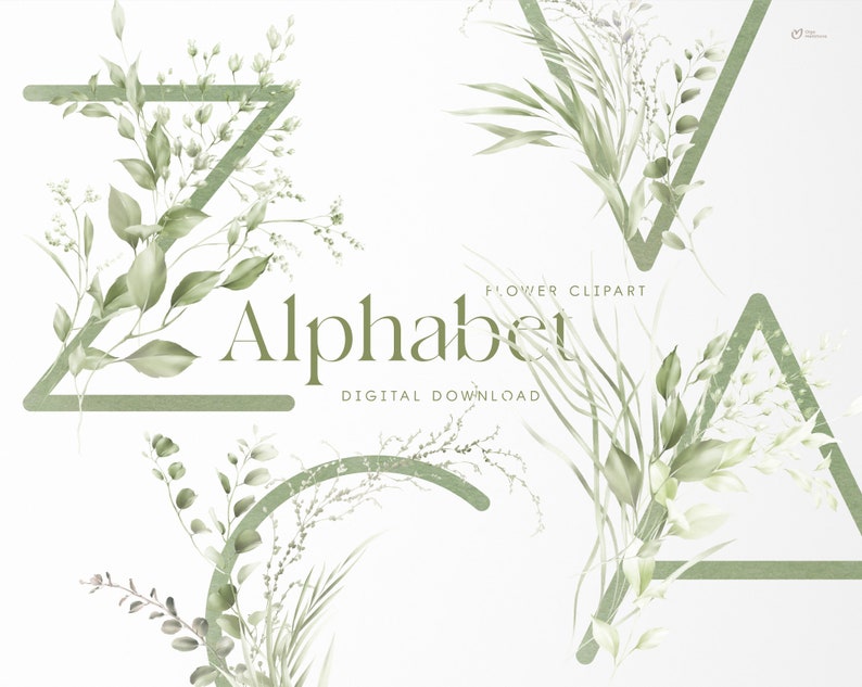 Letters and Numbers Floral Alphabet Greenery Alphabet - Etsy