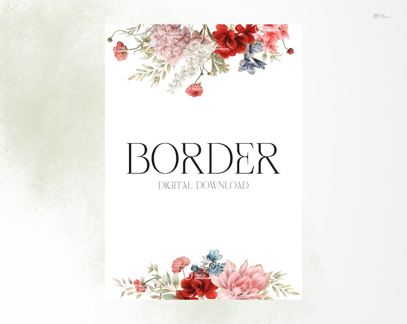 Floral Border Garden Flowers Border Floral Frame Wedding - Etsy