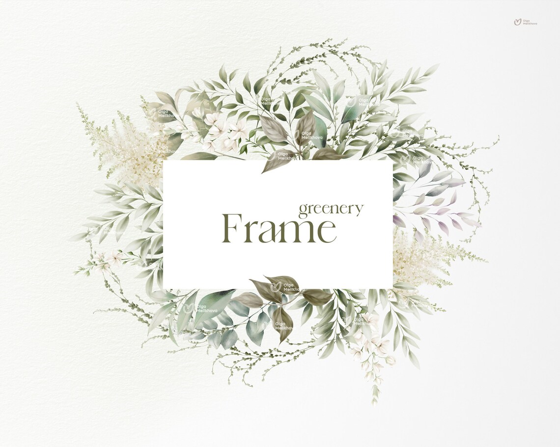 Floral Frame Greenery Frame Foliage Wedding Invite Card - Etsy
