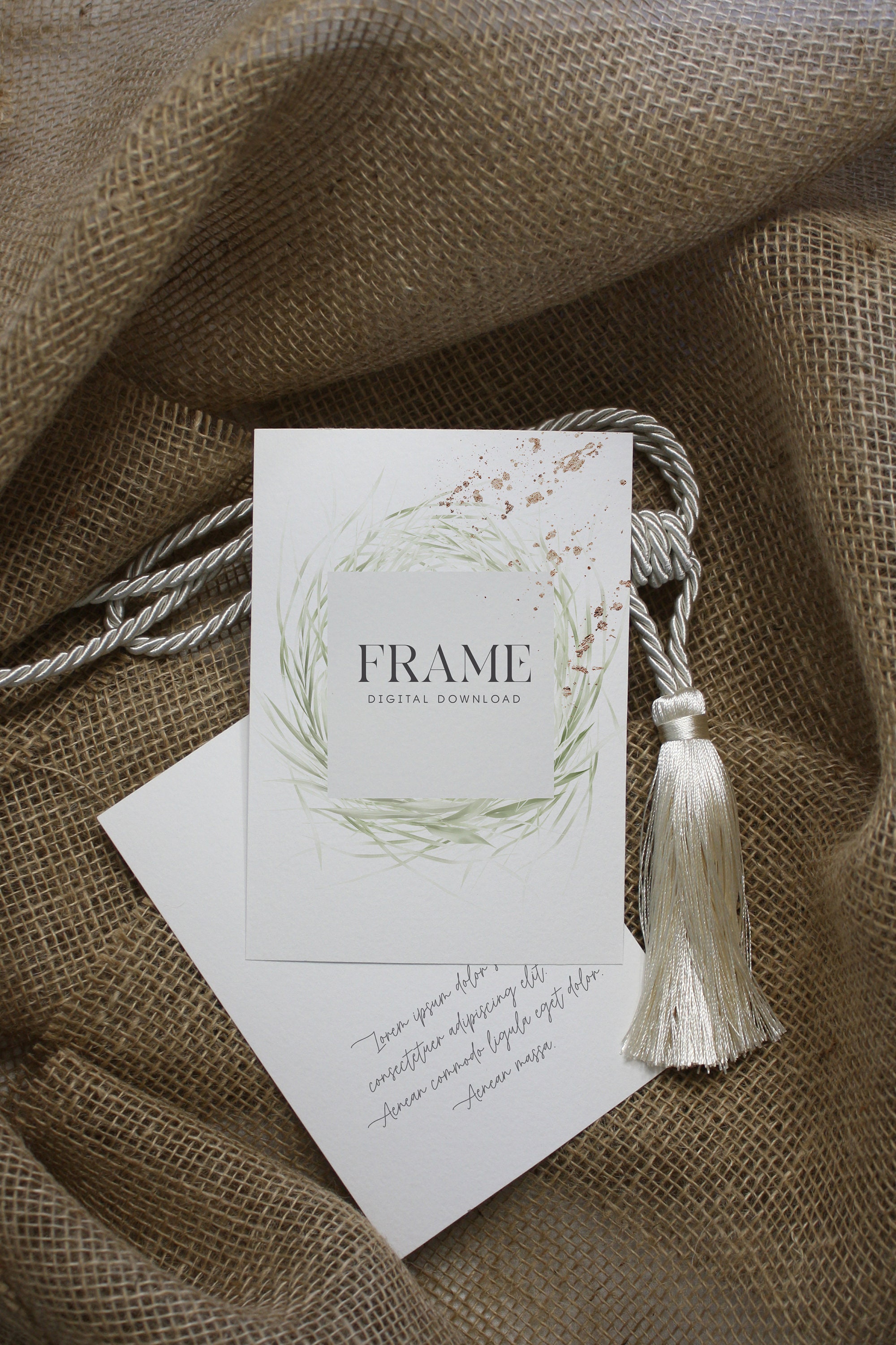 Floral Frame Greenery Frame With Gold Ligth Foliage Wedding - Etsy