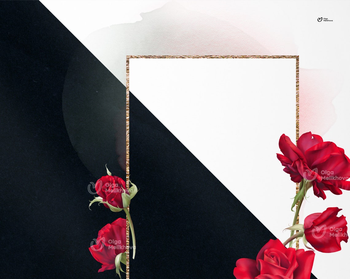 Floral Frame, Roses Frame, Red Roses, Frame for Valentine's Day ...