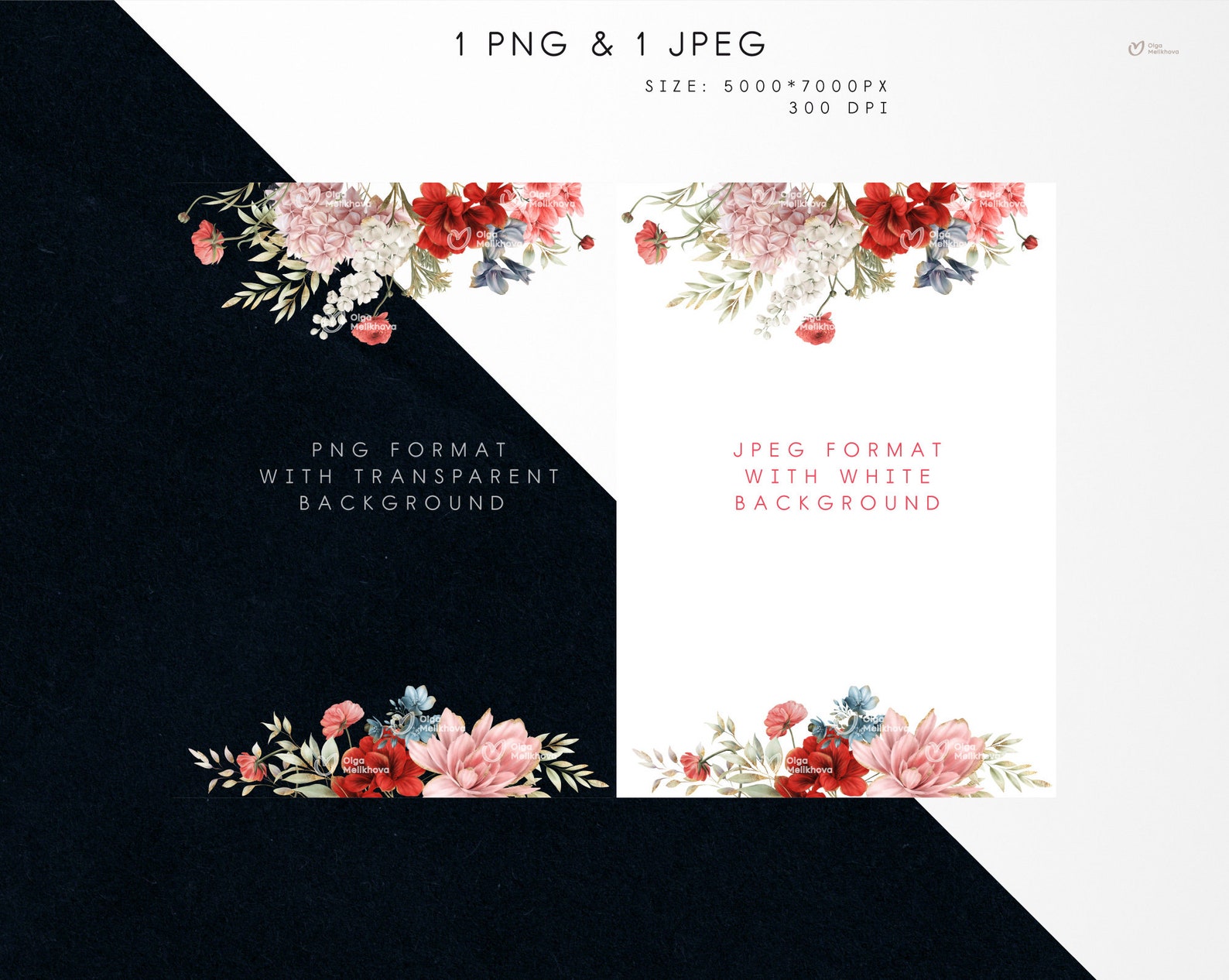 Floral Border Garden Flowers Border Floral Frame Wedding - Etsy