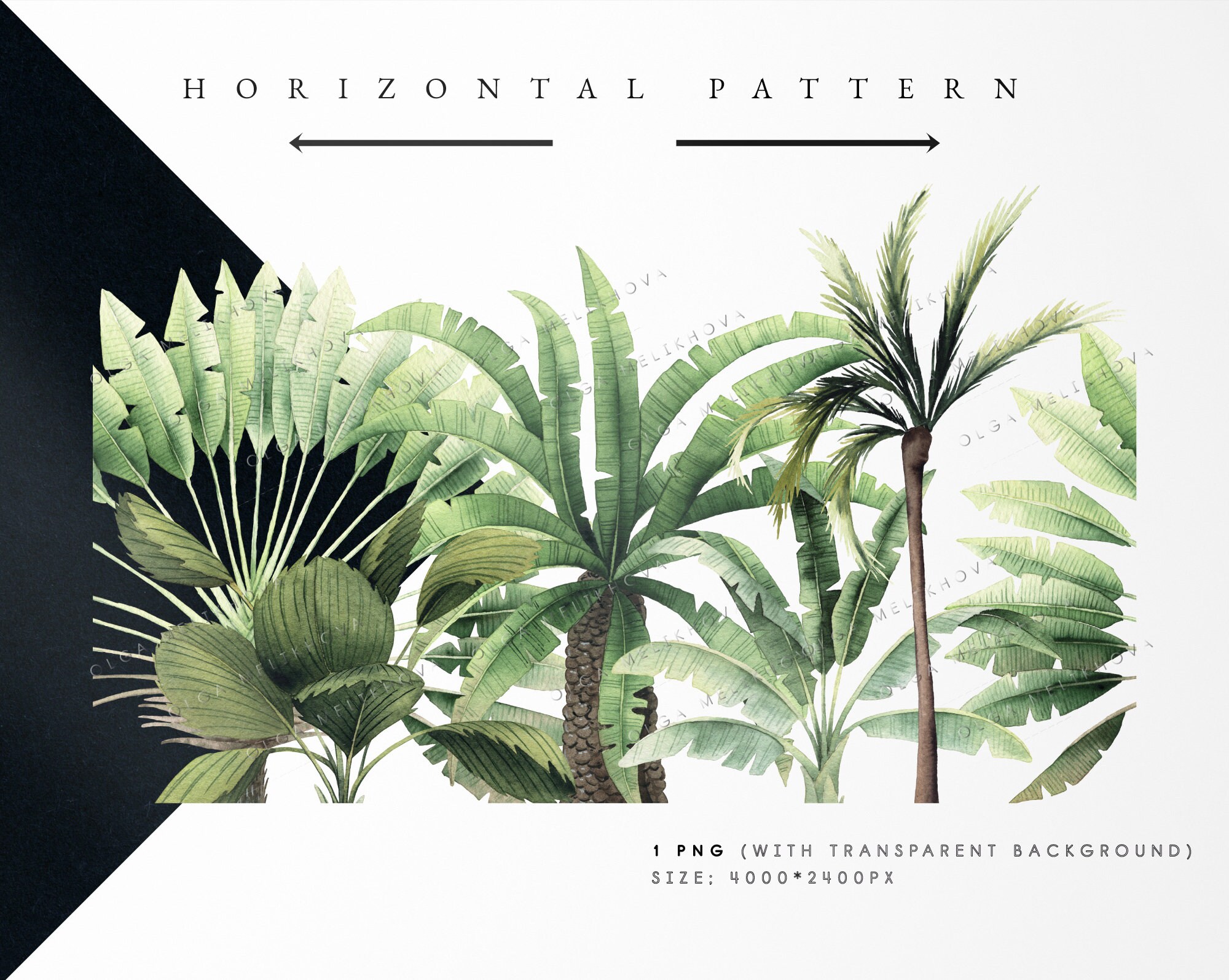 Tropical Trees | Tropical Digital Paper PNG | Seamless Pattern ...