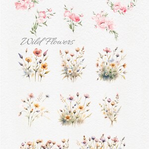 Watercolor Clipart Bundle, Romantic Floral Bundle, Watercolor Bundle ...