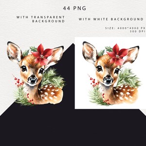 Watercolor Cute Christmas Animals, Woodland Animal Clipart, Winter Baby ...