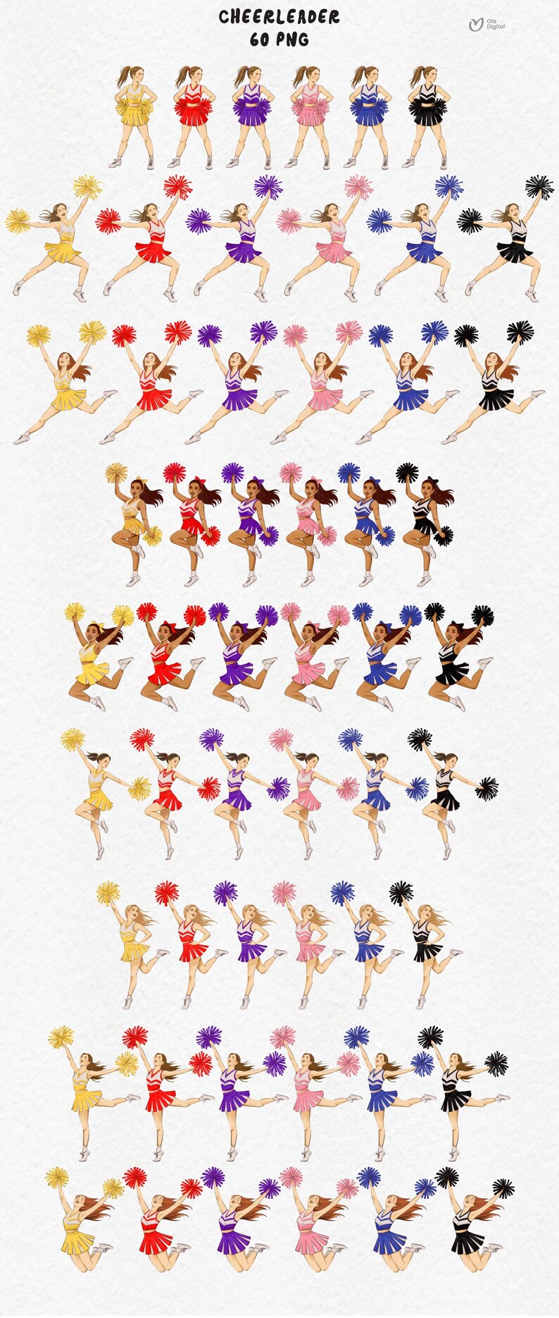 Mega Sport & Cheerleader PNG Bundle, Sports Clipart, Cheerleader ...