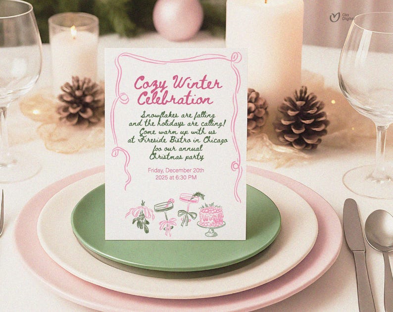 Pink Christmas Clipart PNG, Preppy Christmas Doodle Icons, Girly ...