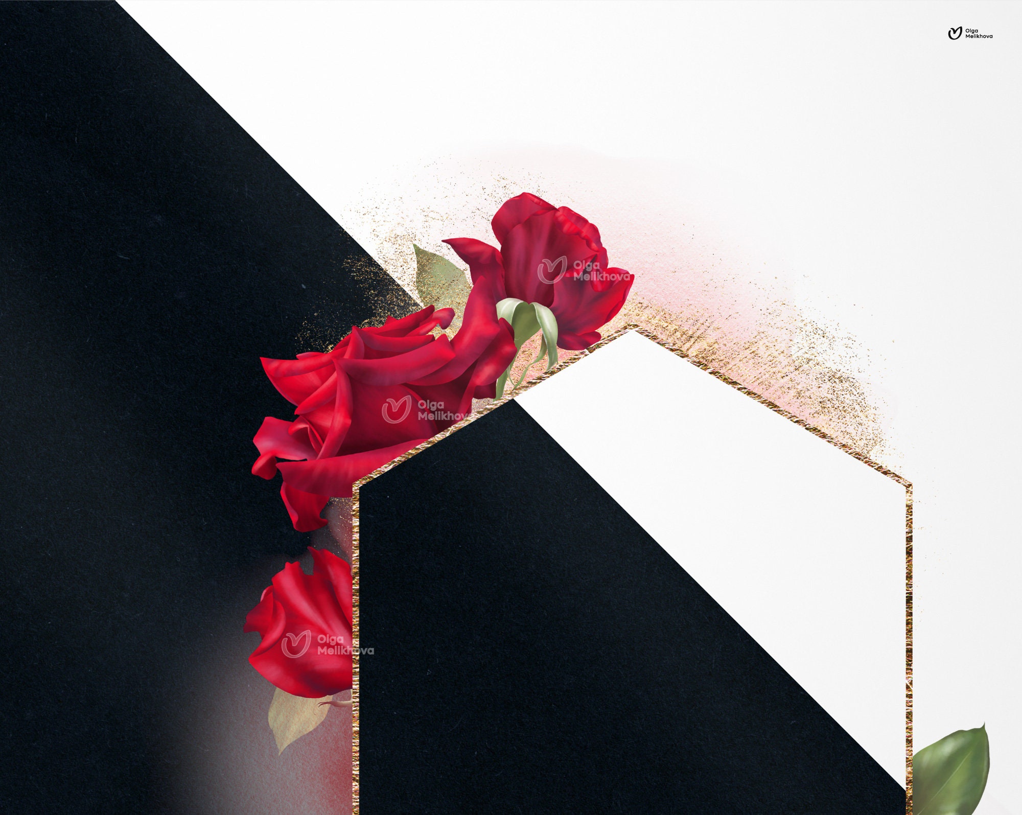 Floral Frame Roses Frame Red Roses Frame for - Etsy