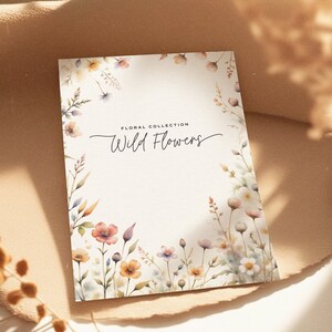 Wild Flowers, Wild Floral Clipart, Premade Borders, Frames, Wedding ...