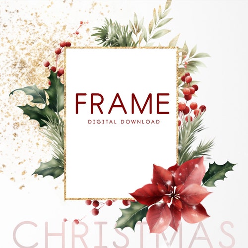 Christmas Seamless Border Watercolor Poinsettia Flowers New - Etsy