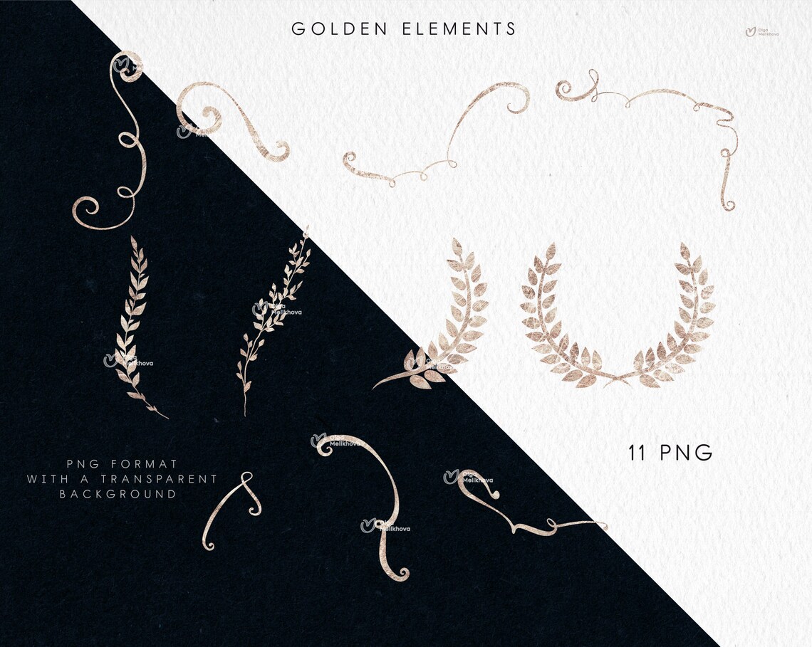 Golden Frames Border-frames Golden Elements Gold Border - Etsy