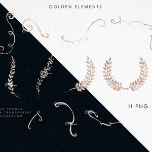 Golden Frames, Border-frames, Golden Elements, Gold Border, Digital ...